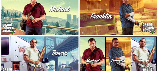 Original Grand Theft Auto V artwork: Michaela, Franklina, Trevora