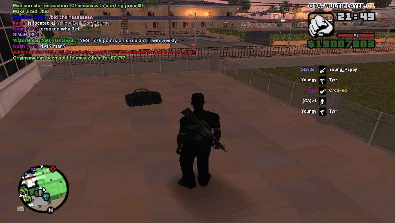 money bag in yellow bell golf course