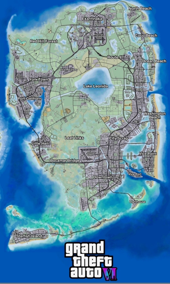 Rockstar leaked GTA VI map